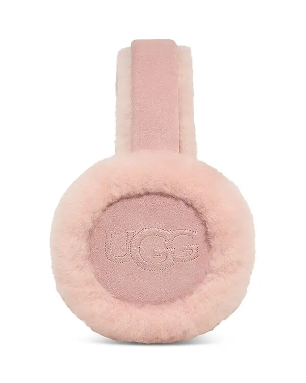 UGG Embroidered Logo Shearling Earmuffs - Ashen Rose