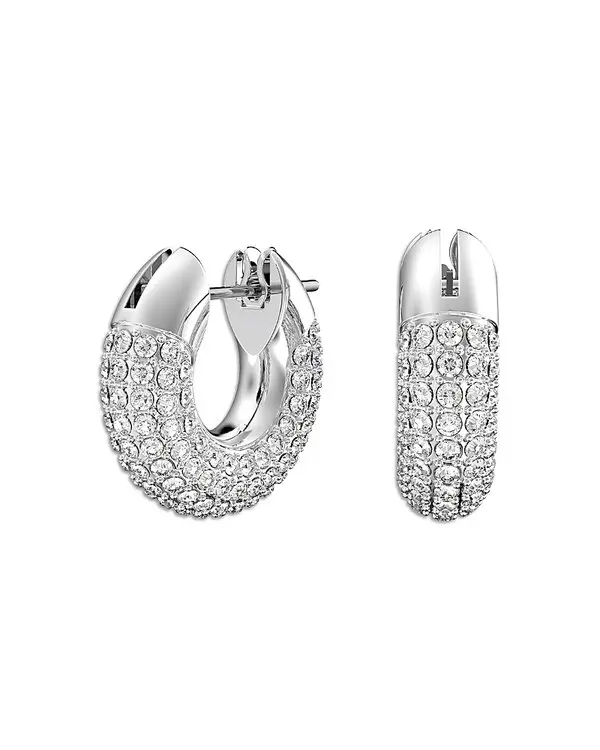 SWAROVSKI Dextera Pave Tubular Hoop Earrings - White