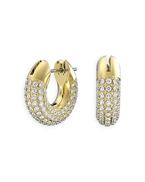 SWAROVSKI Dextera Pave Huggie Hoop Earrings - White/gold