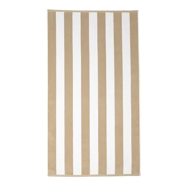 KASSATEX Cabana Stripe Beach Towel - Sand Tan