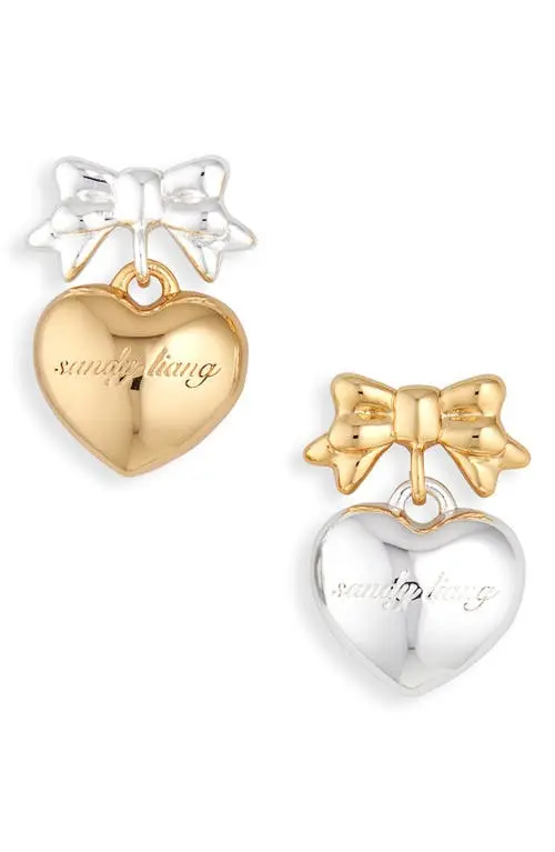 Sandy Liang Ballerina Mismatched Drop Earrings - Gold/silver