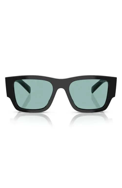 Prada 55mm Square Sunglasses - Black Green