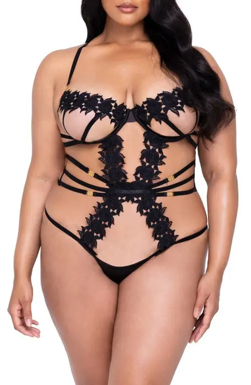 ROMA CONFIDENTIAL Ebony Rose Underwire Teddy - Black
