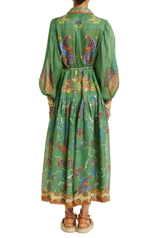 ALEMAIS Birdie Belted Long Sleeve Shirt Dress