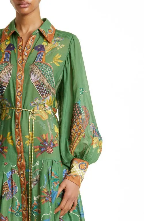 ALEMAIS Birdie Belted Long Sleeve Shirt Dress