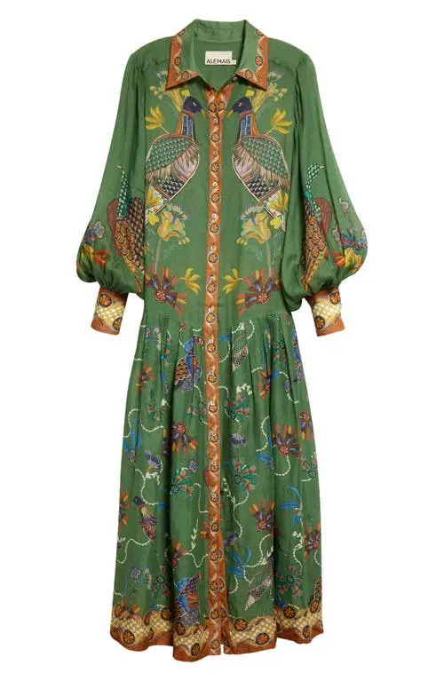 ALEMAIS Birdie Belted Long Sleeve Shirt Dress