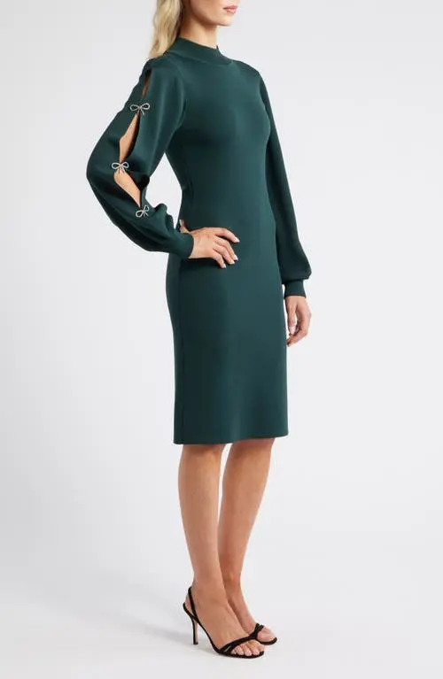 eliza j knit dress Long Sleeve Sweater In Hunter - 50% Off CHRISTMAS DRESS