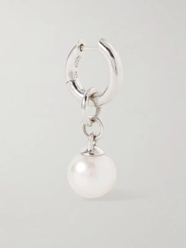 MAOR M. Cohen Tisha Sterling Single Hoop Earring With Pearl - Silver