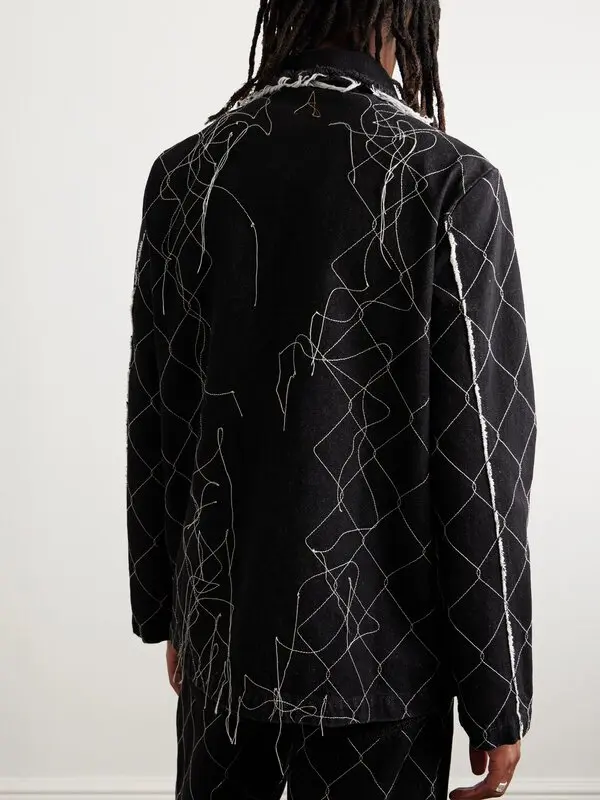 AIREI Embroidered Denim Jacket