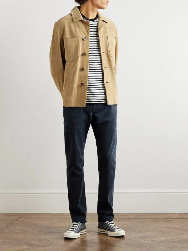 FRAME L'homme Slim-fit Stretch Trousers - Blue