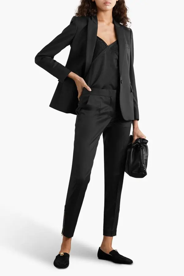 Stella McCartney Vivian Wool-twill Tapered Pants - Black