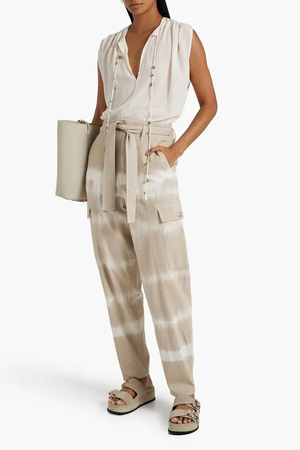 Stella McCartney Belted Tie-dyed Tapered Jeans