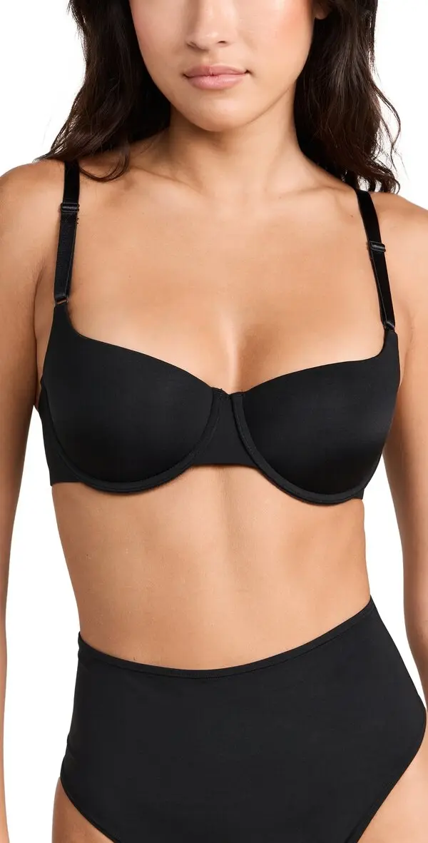 Natori Liquid Balconette Push-up Bra - Black