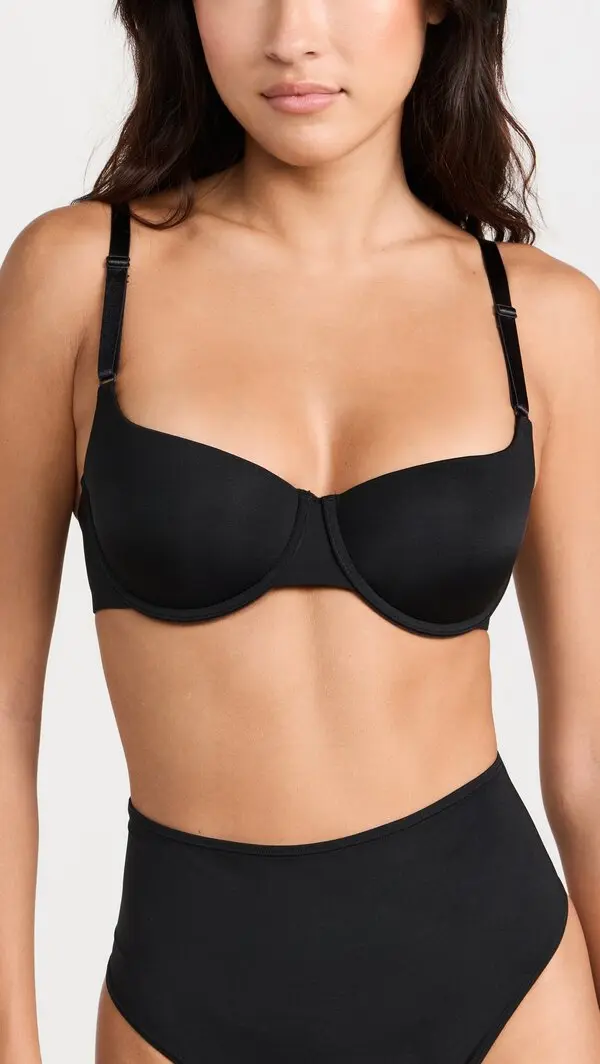Natori Liquid Balconette Push-up Bra - Black