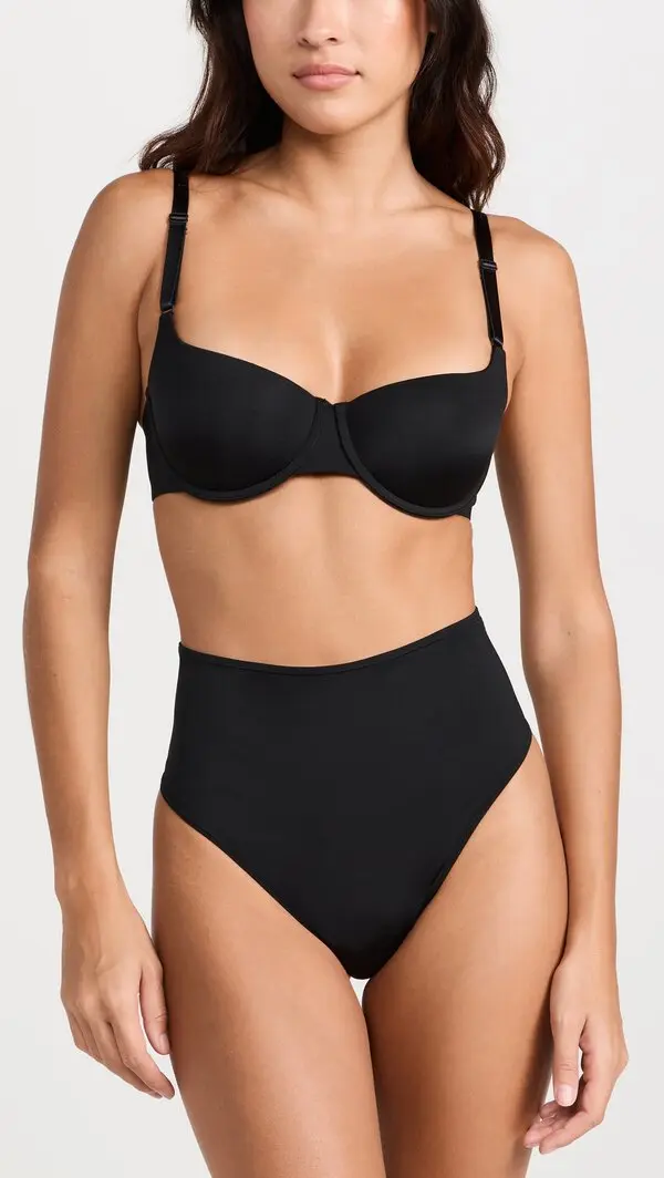 Natori Liquid Balconette Push-up Bra - Black