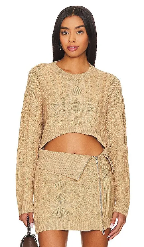 CAMILA COELHO Carmen Cropped Cable Crew