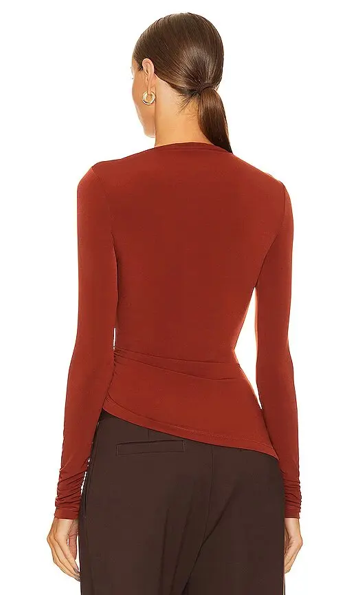 L'academie Tullah Top With Boatneck And Asymmetrical Hem