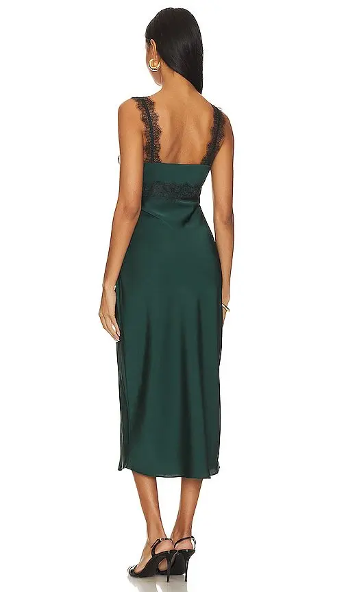 green emerald velvet dress MINKPINK Margaux Maxi Dress