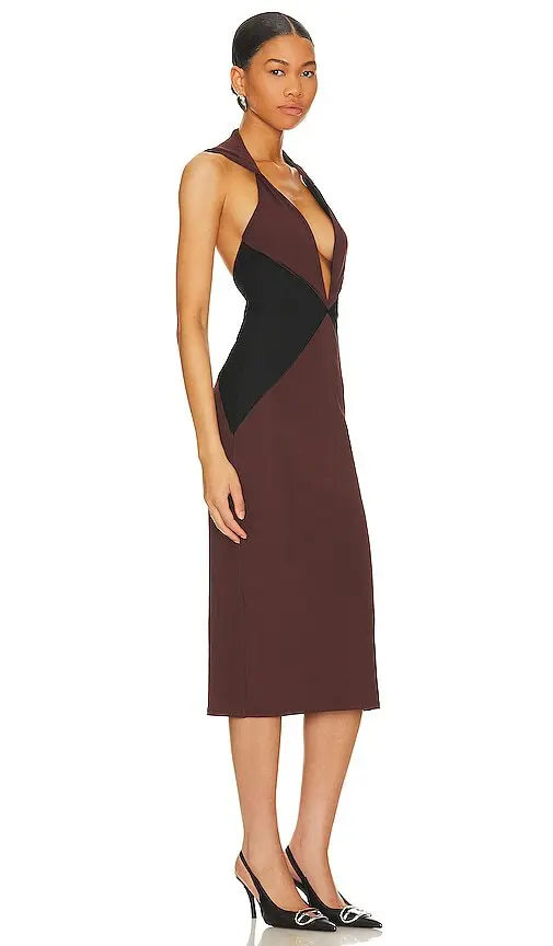 joan brown dress Miaou Brown Joan Midi Dress Miaou