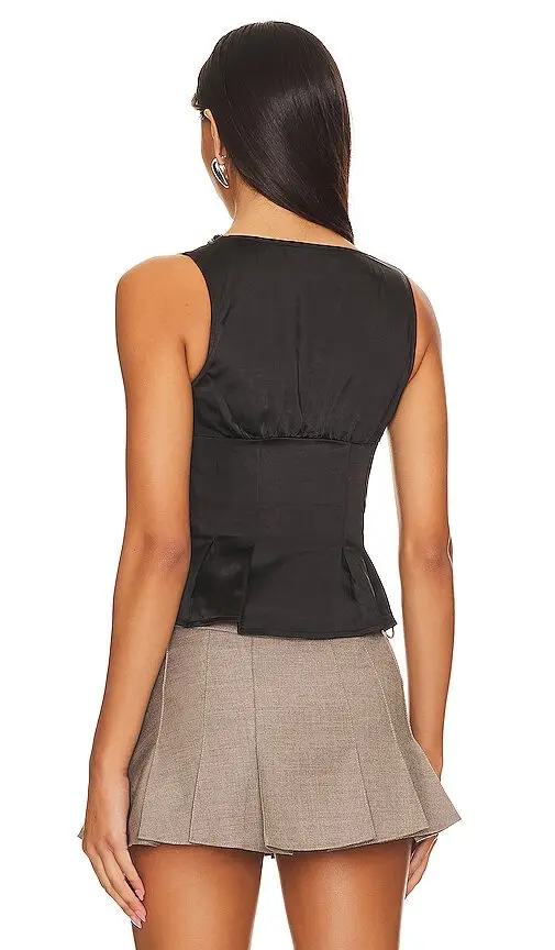 MORE TO COME Mina Bustier Top With Lace Trim