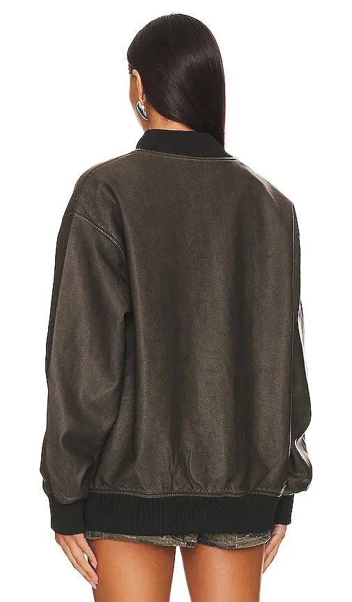 Superdown Ariel Faux Leather Bomber - Black