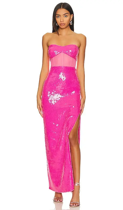 bcbgmaxazria long formal dresses Ana Gown Robin Egg & Black / 8 main image 0