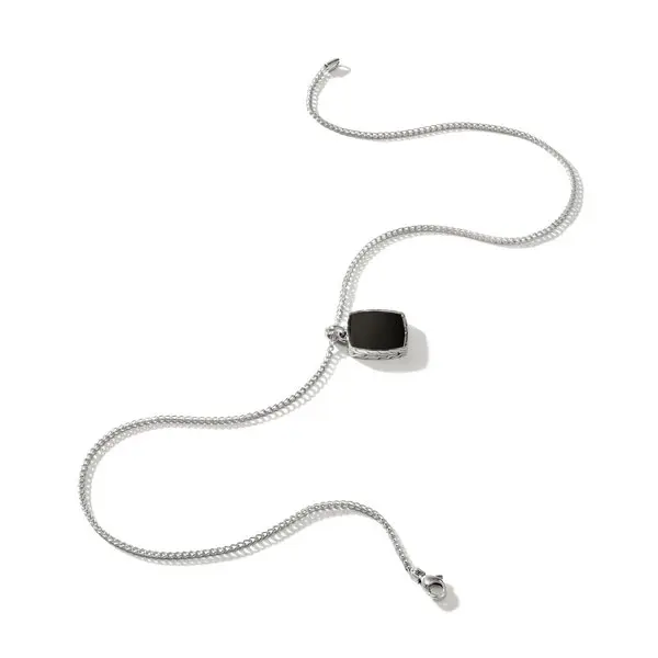 John Hardy Black Onyx Tag Pendant Necklace