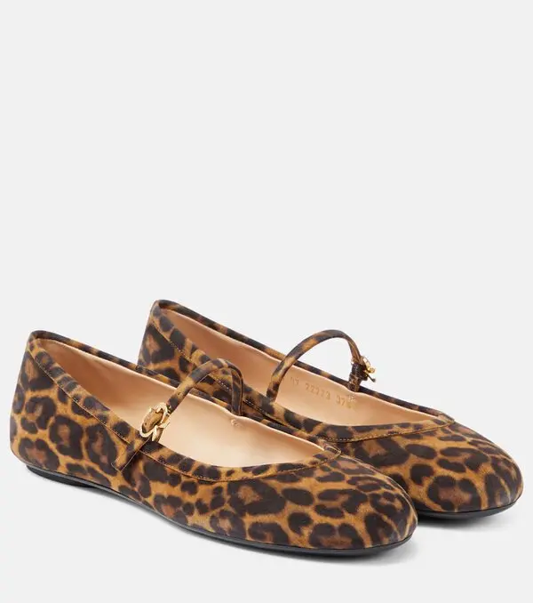 GIANVITO ROSSI Carla Leopard-print Ballet Flats
