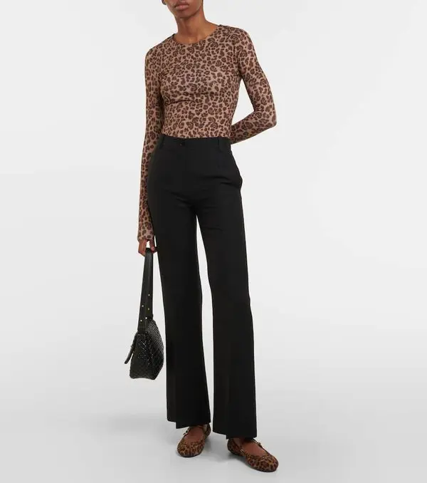 GIANVITO ROSSI Carla Leopard-print Ballet Flats