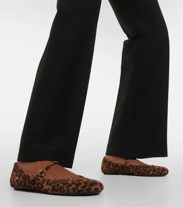 GIANVITO ROSSI Carla Leopard-print Ballet Flats