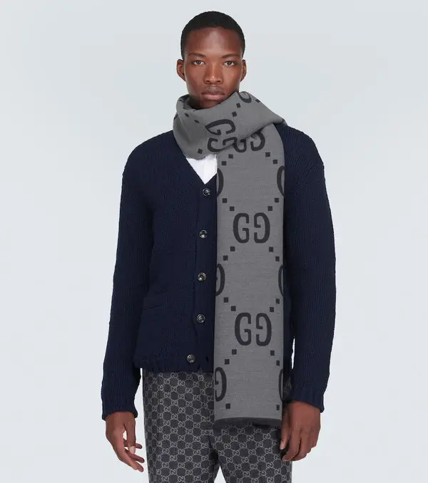 Gucci Gg Jacquard Wool-silk Scarf