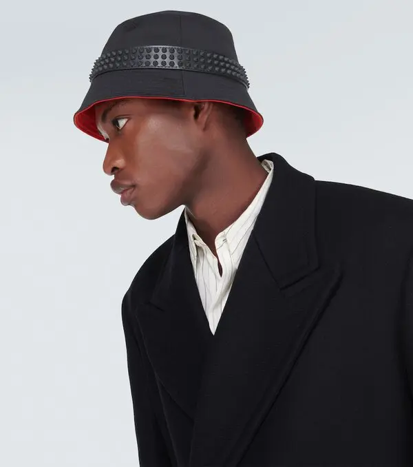 CHRISTIAN LOUBOUTIN Bobino Spikes Bucket Hat - Black | Editorialist