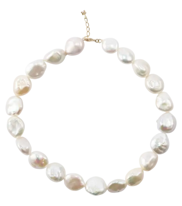 Mateo 14kt Yellow Gold Necklace With Pearls - White