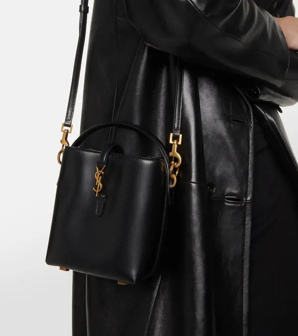 Saint Laurent Le 37 Mini Leather Bucket Bag - Black