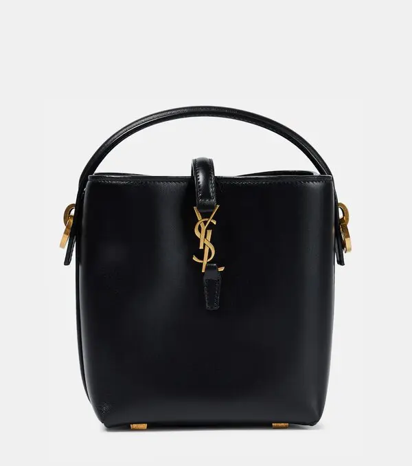 Saint Laurent Le 37 Mini Leather Bucket Bag - Black
