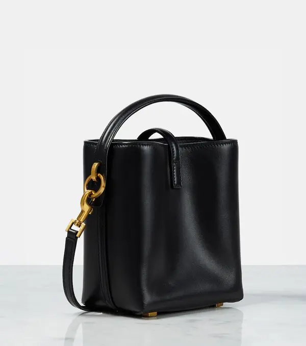 Saint Laurent Le 37 Mini Leather Bucket Bag - Black