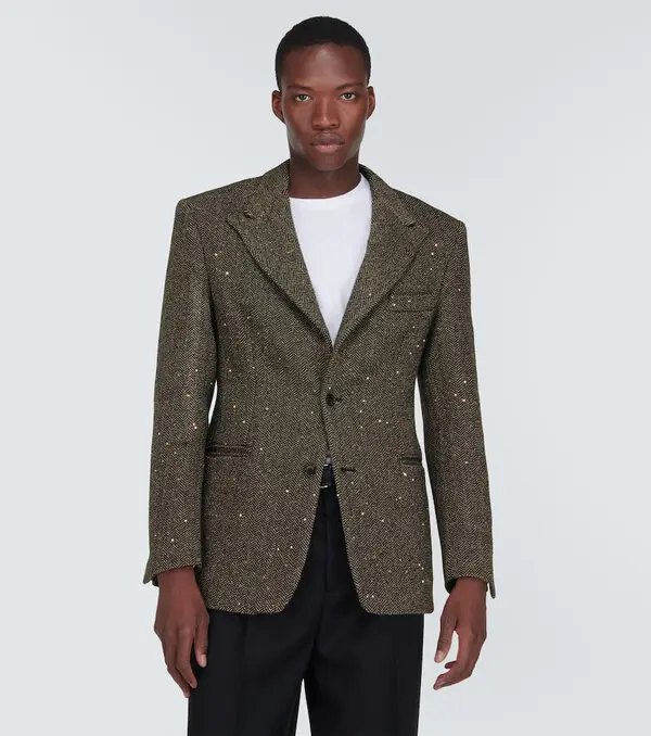 WINNIE N.Y.C Herringbone Wool-blend Jacket