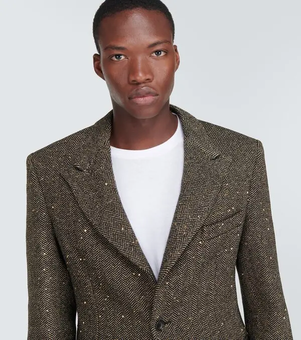 WINNIE N.Y.C Herringbone Wool-blend Jacket