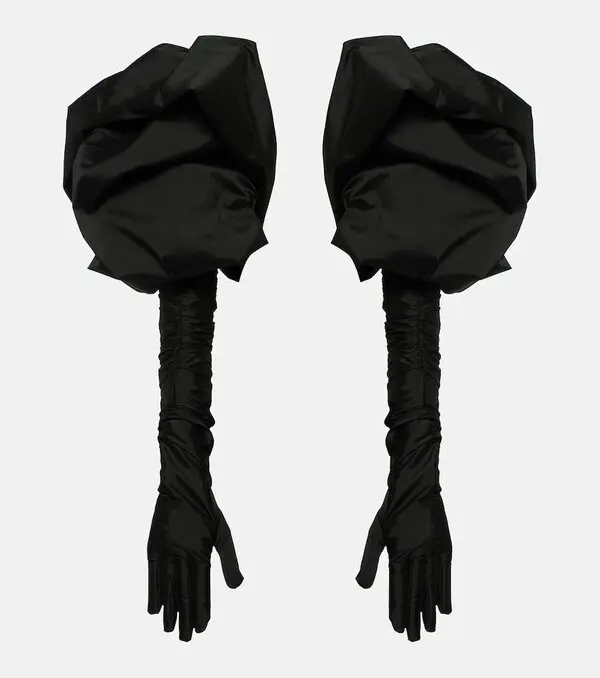 Erdem Draped Gloves - Black