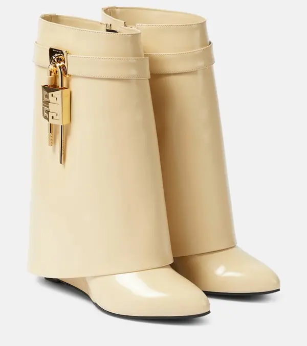 Givenchy Shark Lock Leather Ankle Boots