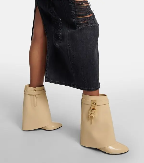 Givenchy Shark Lock Leather Ankle Boots