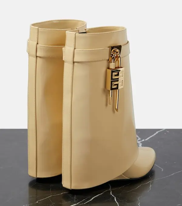 Givenchy Shark Lock Leather Ankle Boots