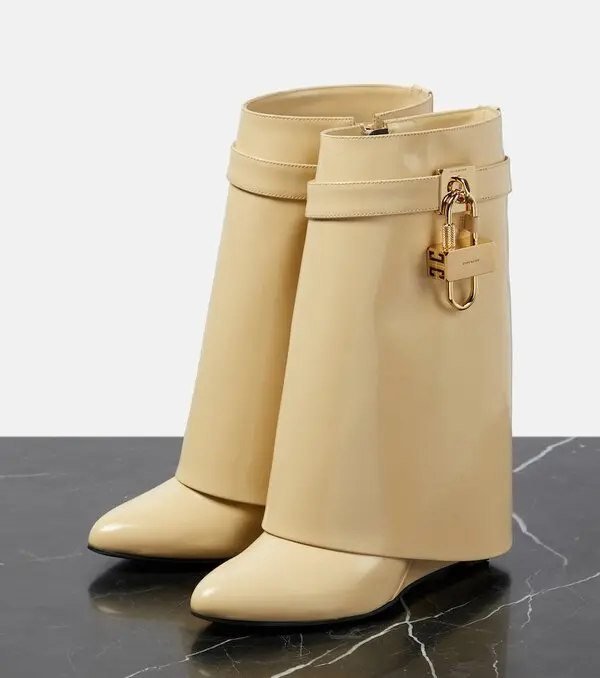 Givenchy Shark Lock Leather Ankle Boots