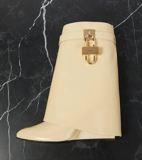 Givenchy Shark Lock Leather Ankle Boots