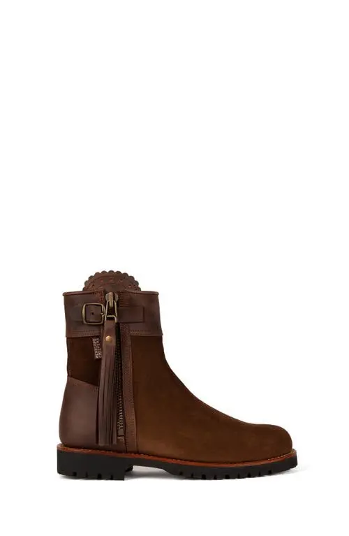 Penelope Chilvers Cropped Leather Tassel Waterproof Boots - Dark Oak