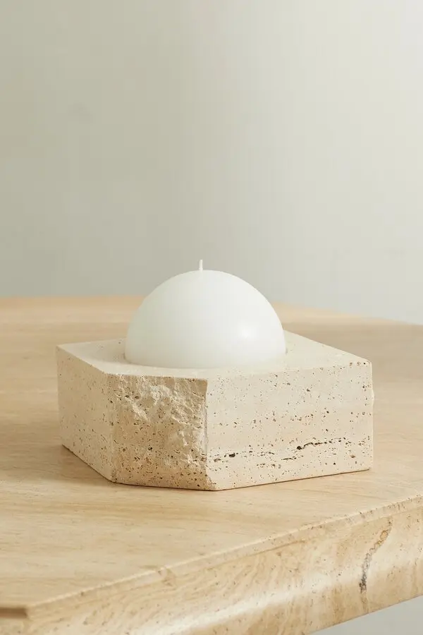 LOUISE ROE Gallery Object Stone Candle Holder - Neutrals