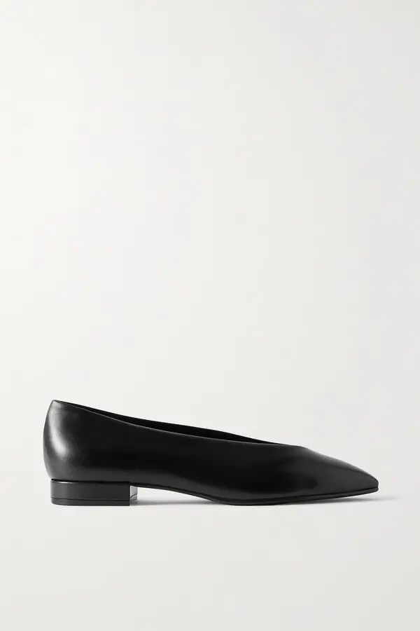 Loro Piana Rebecca Leather Flats - Black