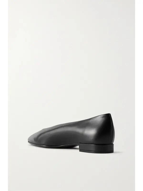 Loro Piana Rebecca Leather Point-toe Flats - Black