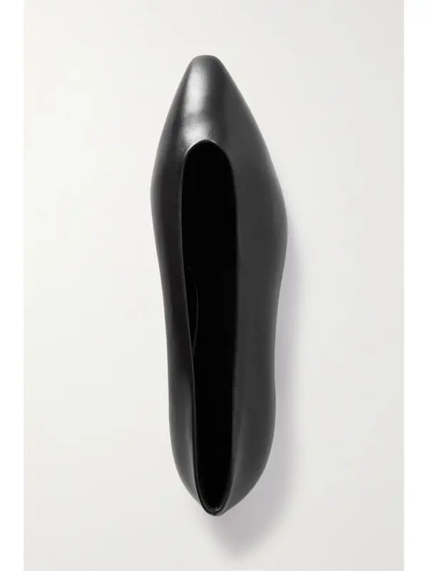 Loro Piana Rebecca Leather Point-toe Flats - Black