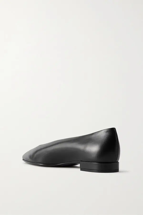 Loro Piana Rebecca Leather Flats - Black